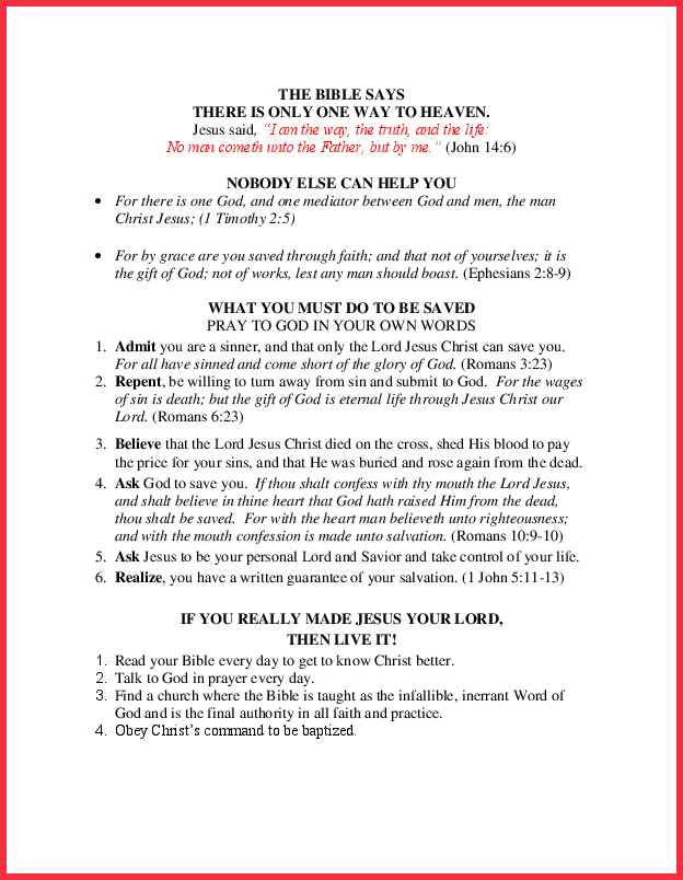 Plan of Salvation – Elton Baptist Church